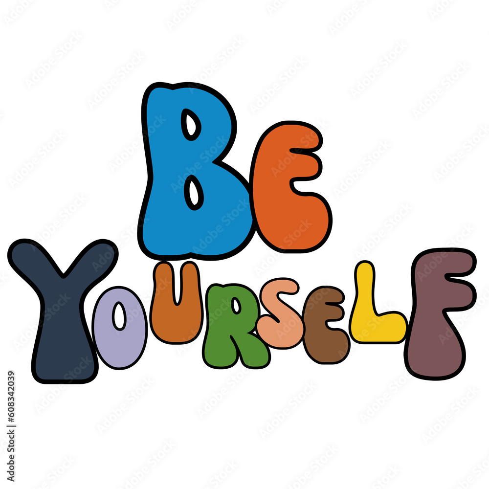 Be Yourself Text, calligraphy clipart, Typography, digital art ...