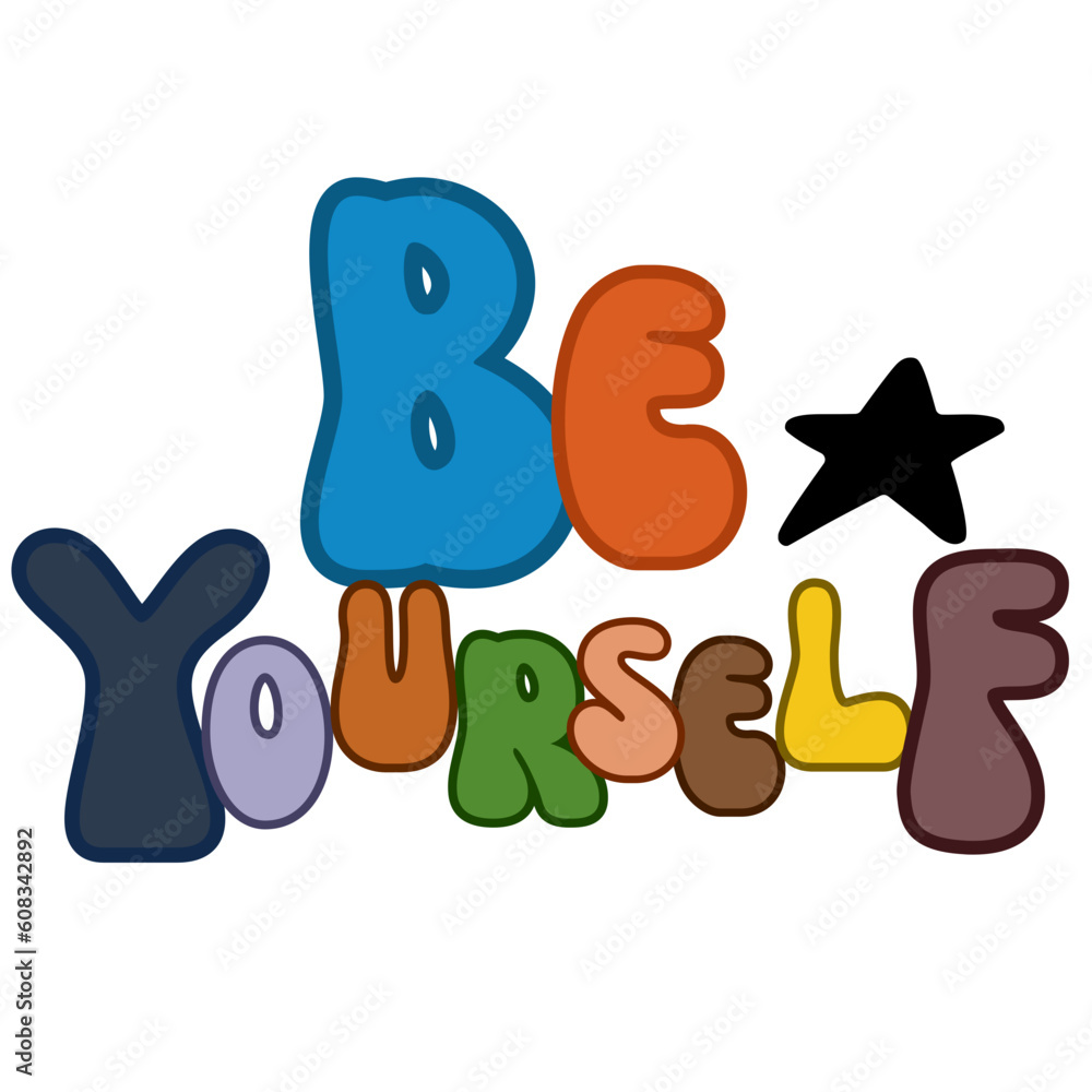 Be Yourself Text, calligraphy clipart, Typography, digital art ...