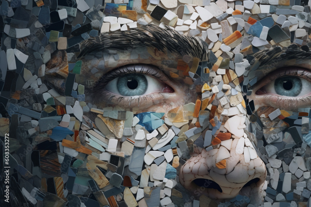 A collage of fragmented and overlapping images representing various ...