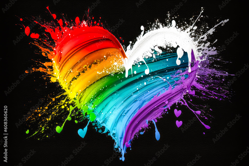 Colorful Paint Splatter Hearts