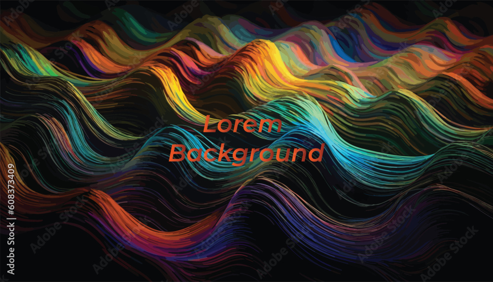 Psychedelic Wave Spectrum: A mesmerizing 3D abstract background with a ...