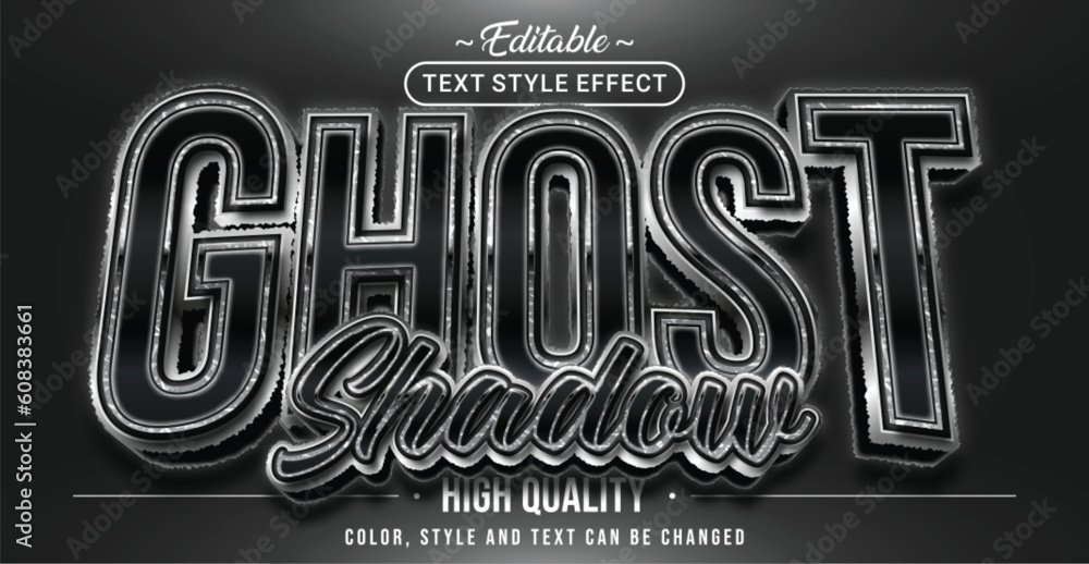 Editable text style effect - Ghost Shadow text style theme. Stock ...