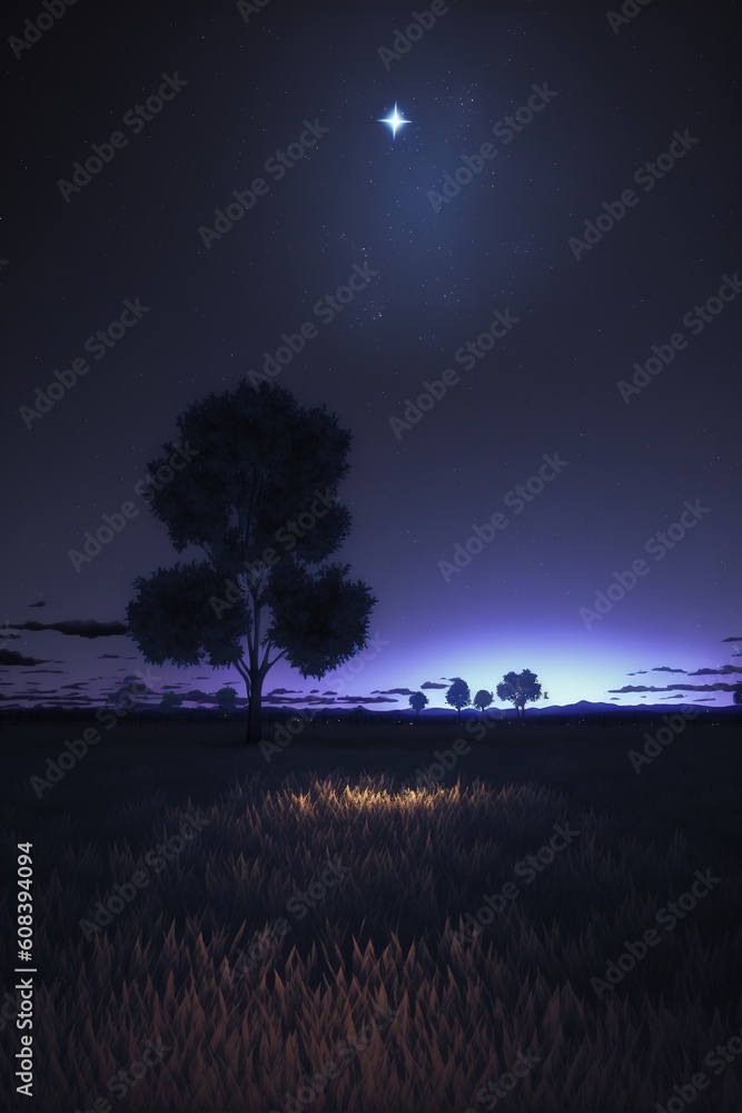 Open Field At Night