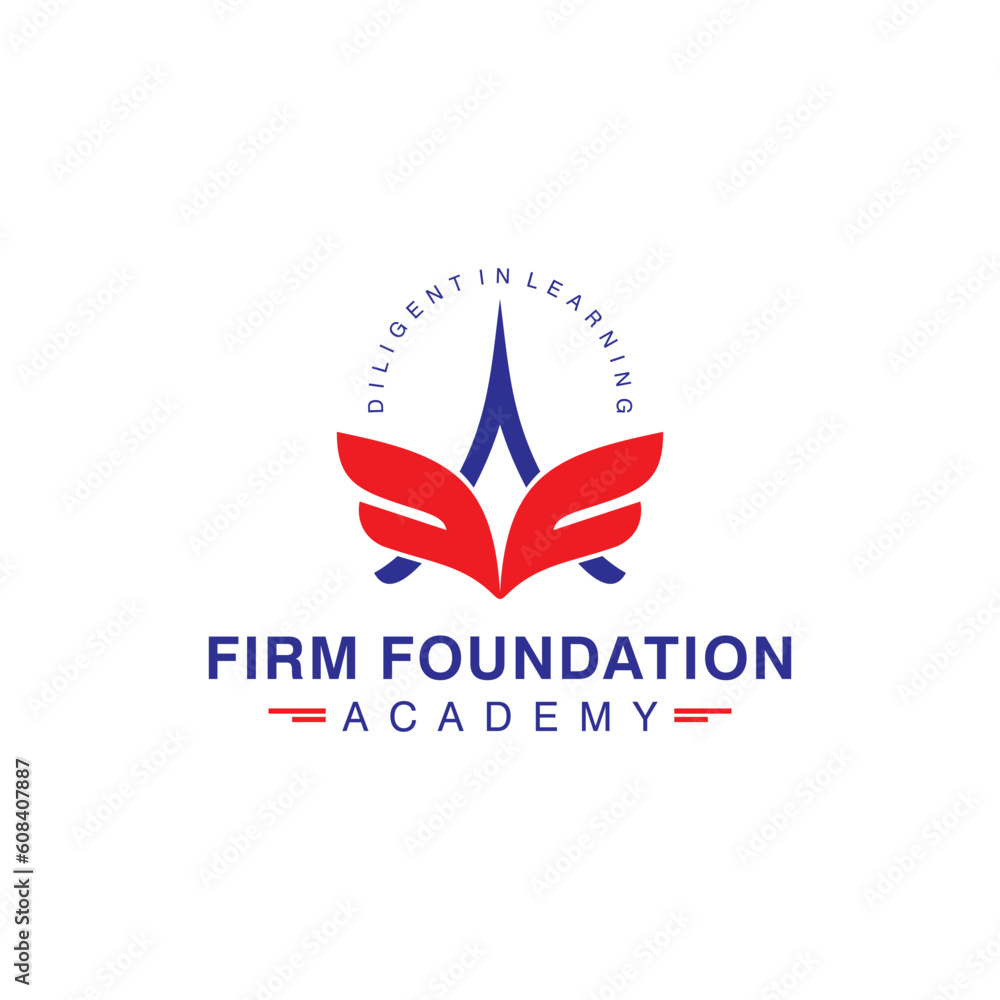 Firm foundation academy education logo design vector template Stock ...
