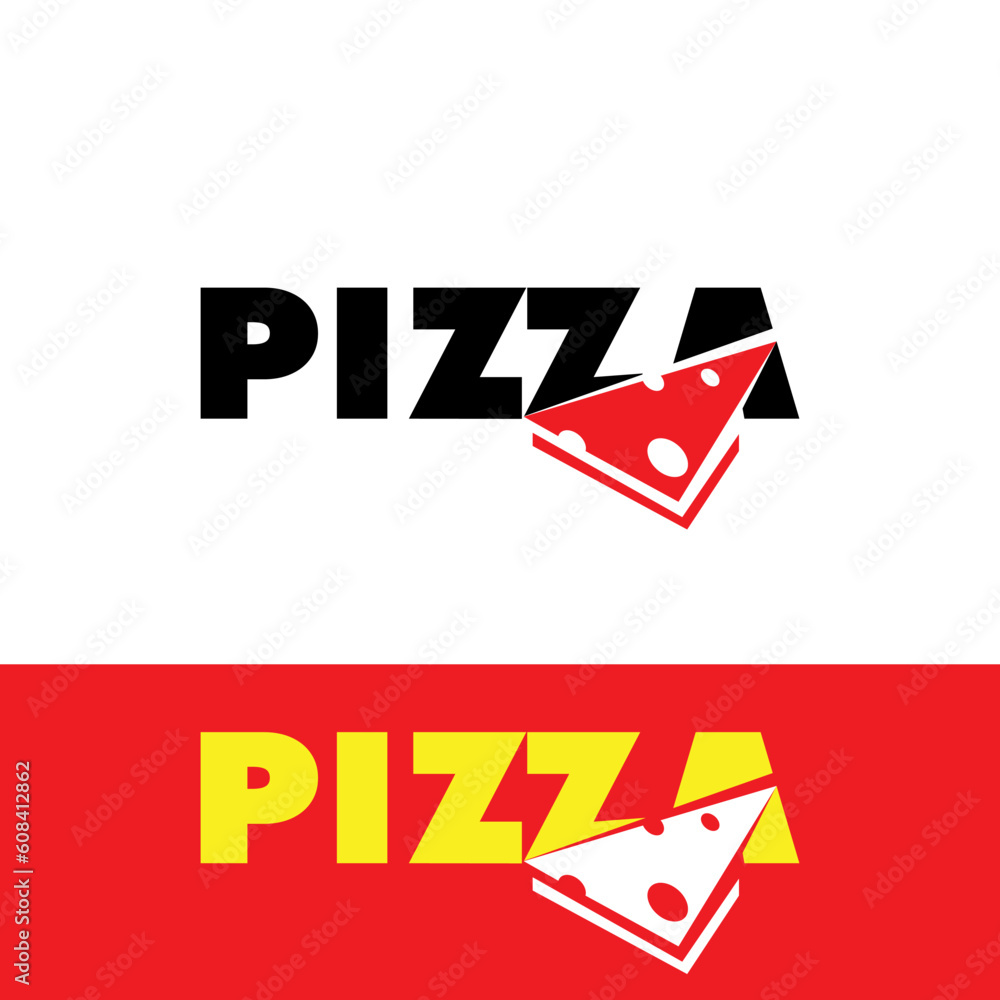 Pizza food restaurant logo design vector template Stock Vector | Adobe ...