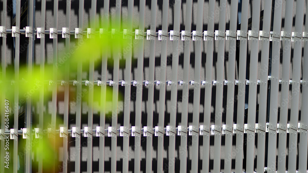 Metal facade of the building. Details of aluminum facade and aluminum ...