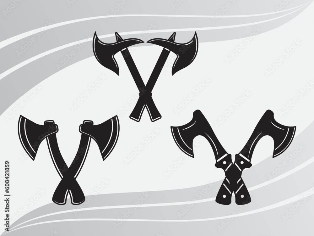 Axe, Axe Silhouette,Lumberjack Svg, Axe SVG, Axe Clipart, Cross Axe ...