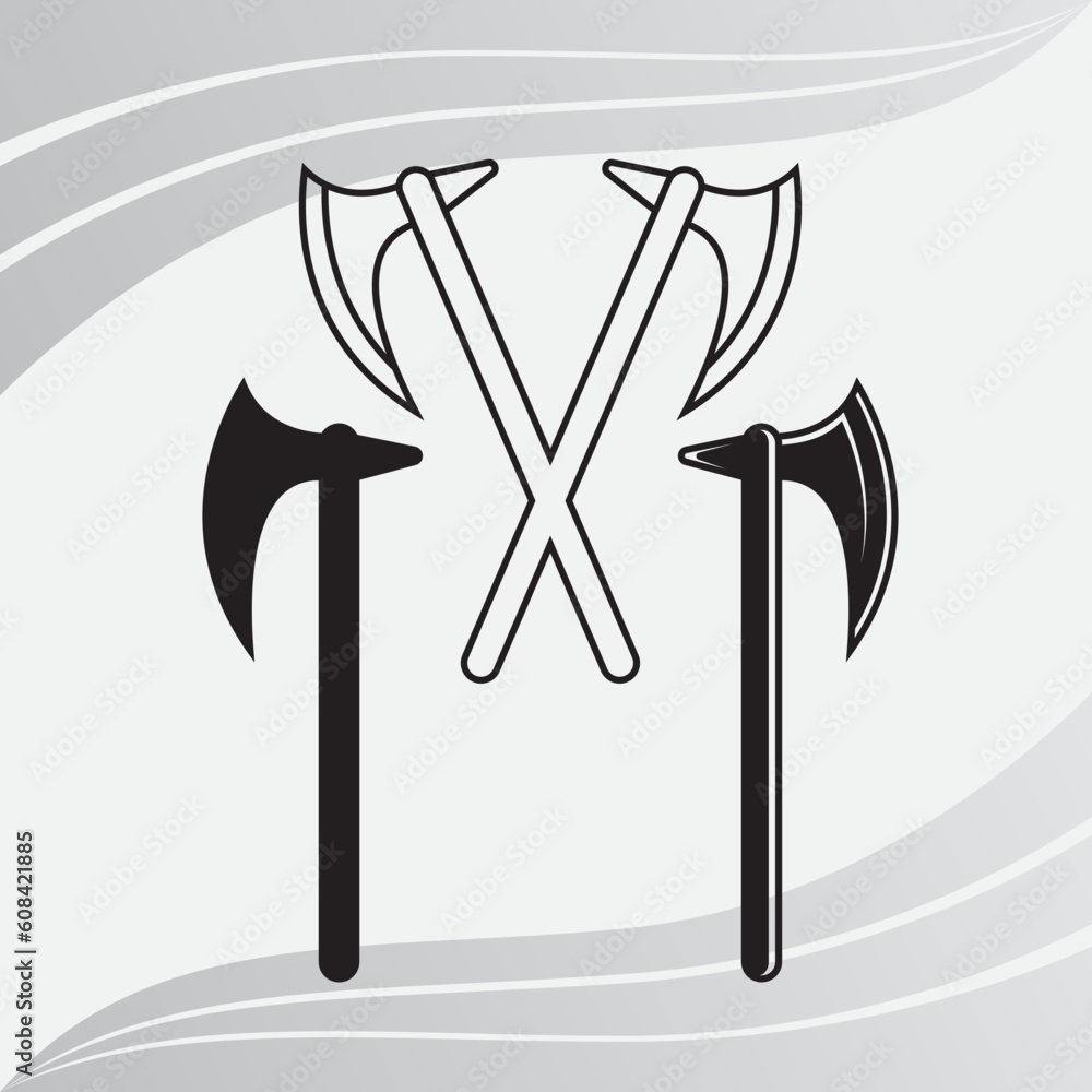 Axe, Axe Silhouette,Lumberjack Svg, Axe SVG, Axe Clipart, Cross Axe ...