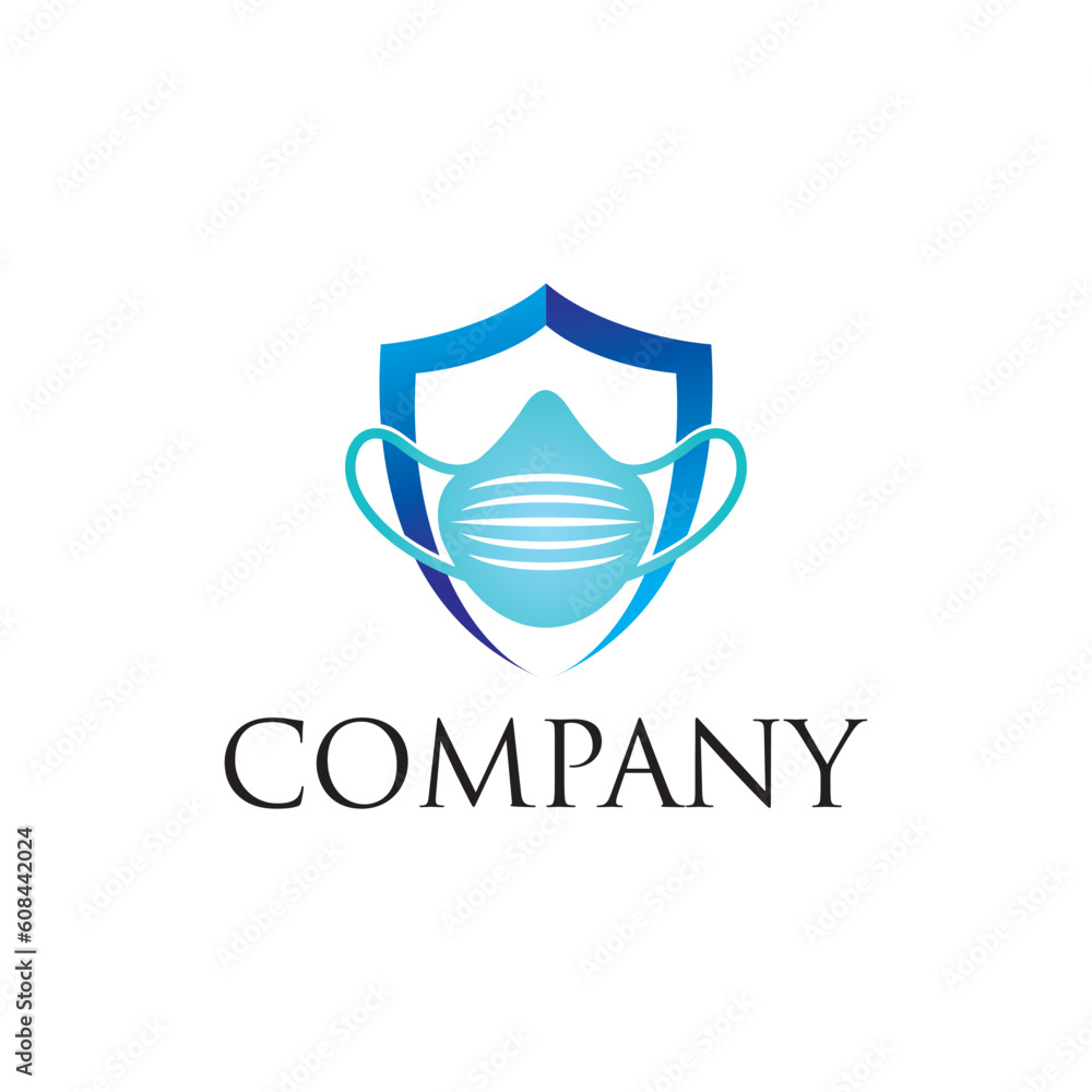 Medical logo, clinic logo, shield, mask, coiid, relaxing, moon ...