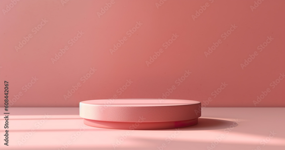 Pink background for perfume, jewellery and cosmetic products. Front ...