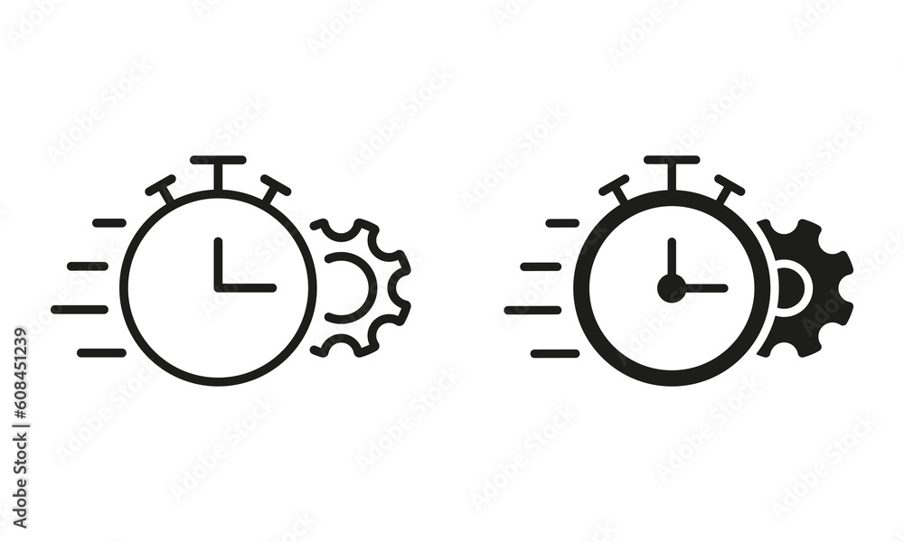 Cog Wheel and Watch Deadline, Settings, Control Time and Efficiency ...