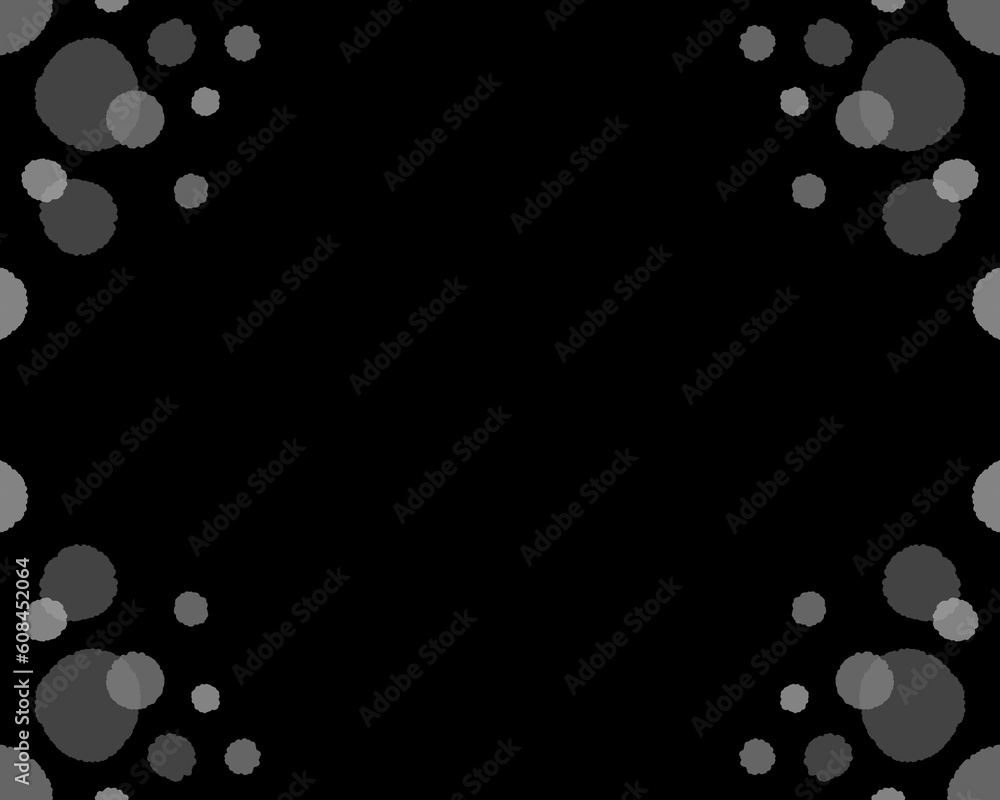 black background, circle graphic corner frame, blank space presentation ...
