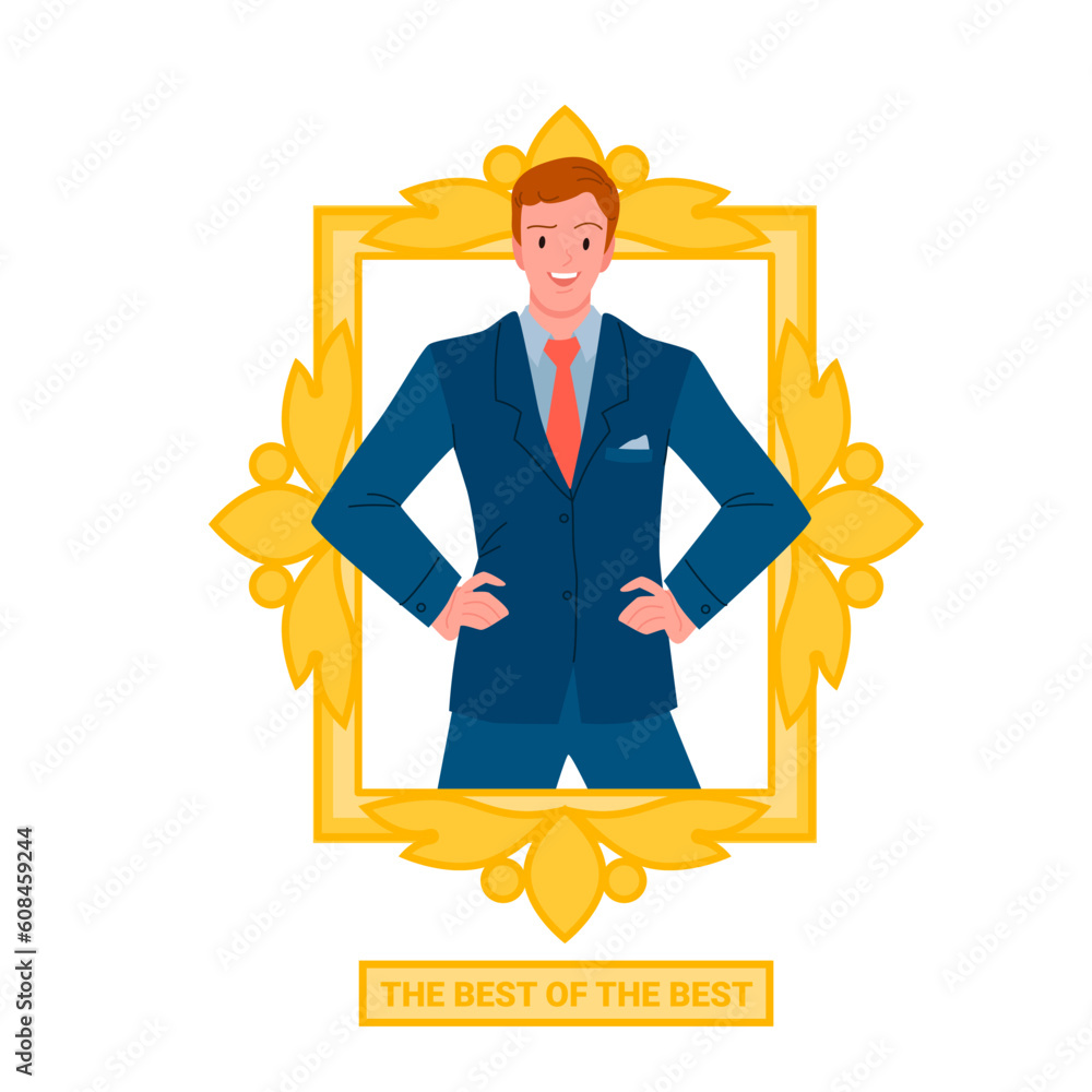 Best employee award vector illustration. Cartoon recognition, corporate ...