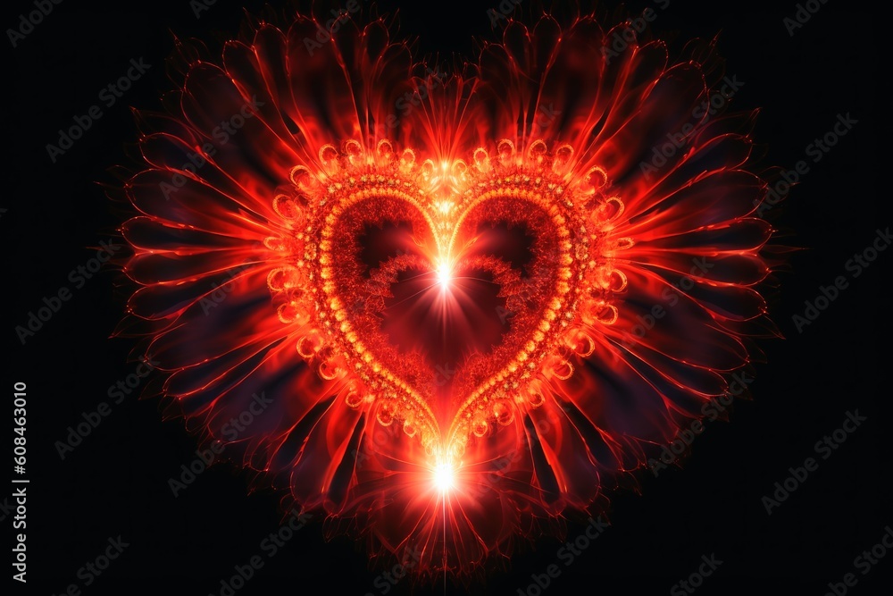 Beautiful esoteric heart with spiritual love created with generative AI ...