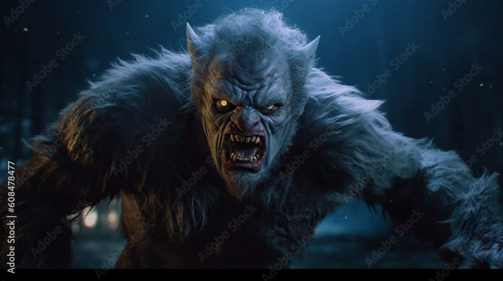 scary werewolf monster. vintage. classic monster. horror story. AI ...