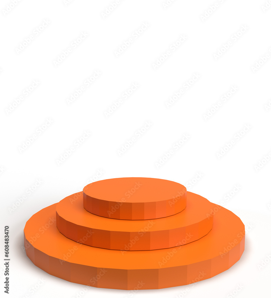 orange yellow color step stand showcase presentation display 31 thirty ...