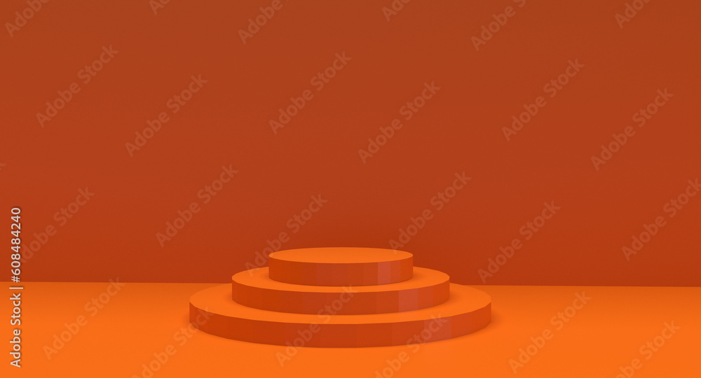 orange yellow gradient color step stand showcase product scene shape ...