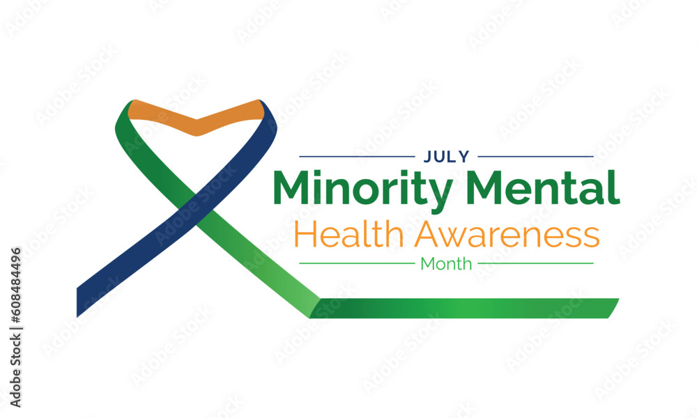Vector illustration of minority mental health awareness month. july ...