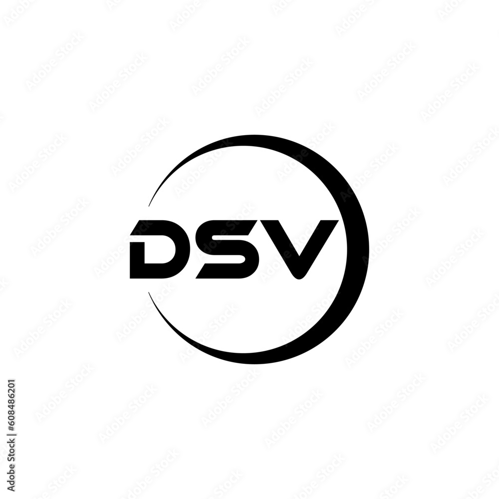 DSV letter logo design with white background in illustrator, cube logo ...