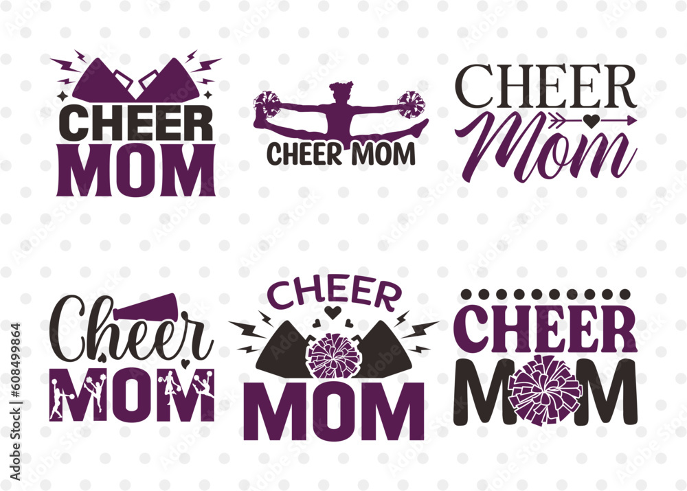 Vetor de Cheer Mom SVG Bundle, Cheerleading Svg, Cheer Svg, Cheer Life ...