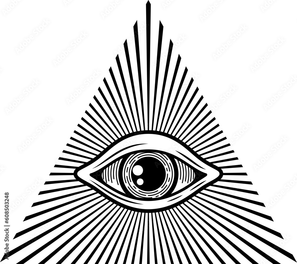 Grafika wektorowa Stock: Eye of providence conspiracy theory magic ...