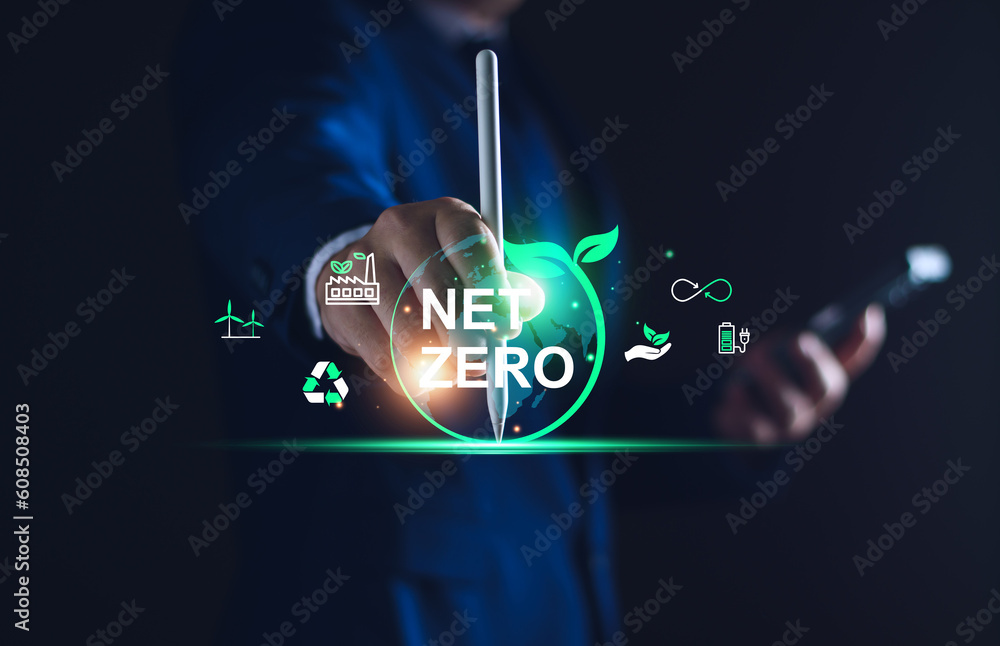 Net zero by 2050. Carbon neutral. Net zero greenhouse gas emissions ...