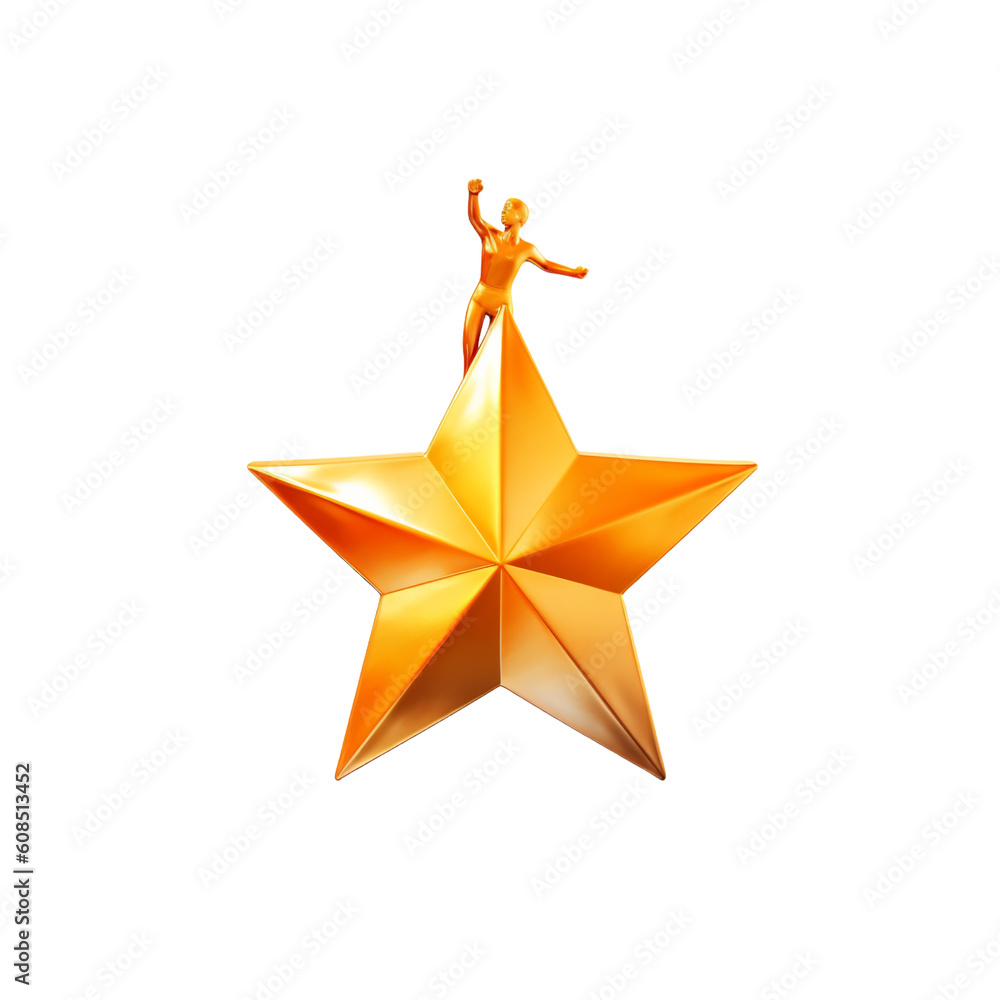 golden star isolated on transparent background Stock Illustration ...