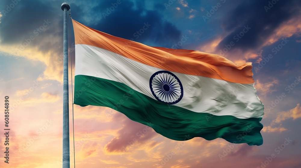 India flag, official colors and proportion correctly. National India ...