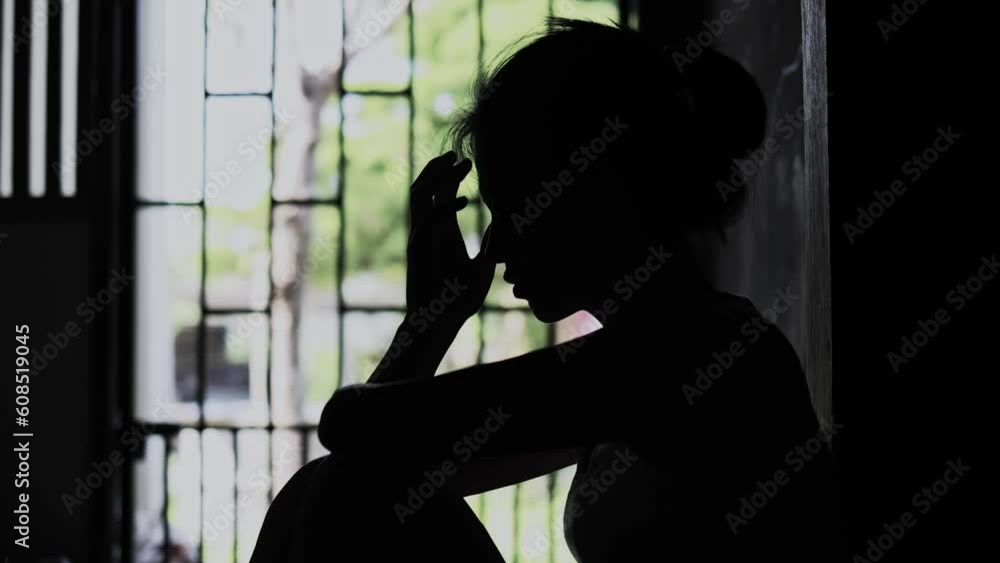 Women feeling lonely and sad, psychological and mental troubles ...