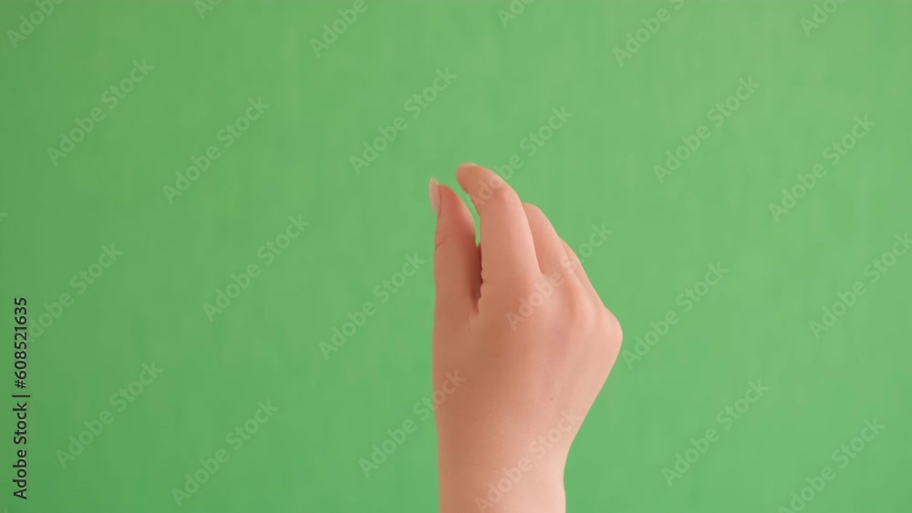 Gestures pack. Female hand swiping left, right, up, down, touching ...