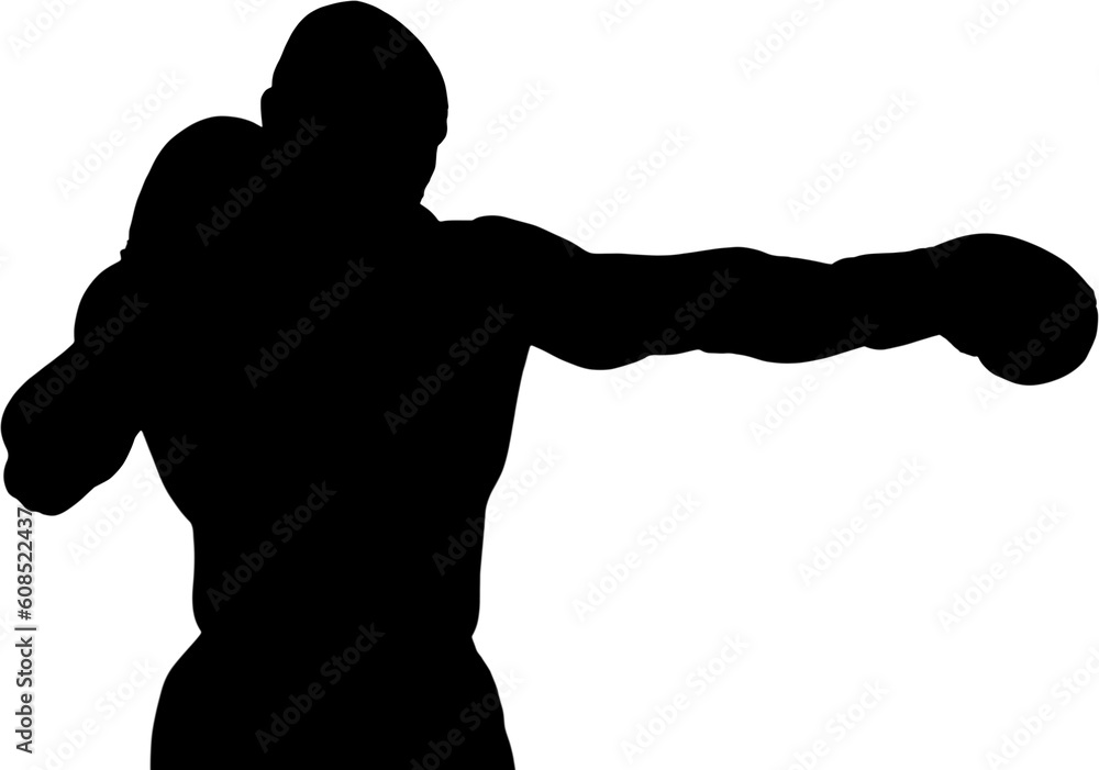 Digital png silhouette image of male boxer on transparent background ...