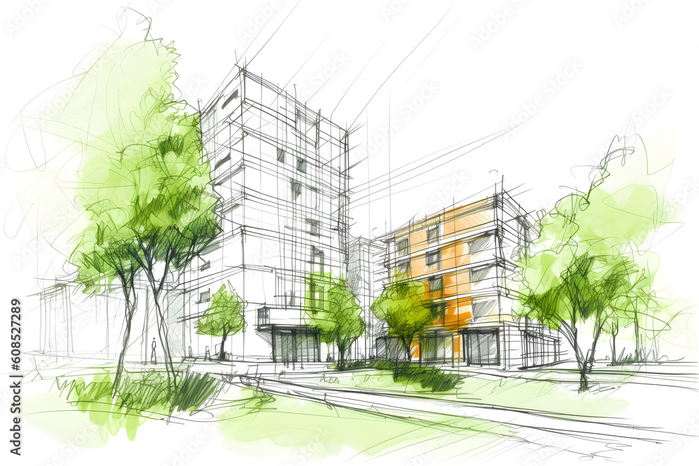 Sustainable development project sketch Stock Illustration | Adobe Stock