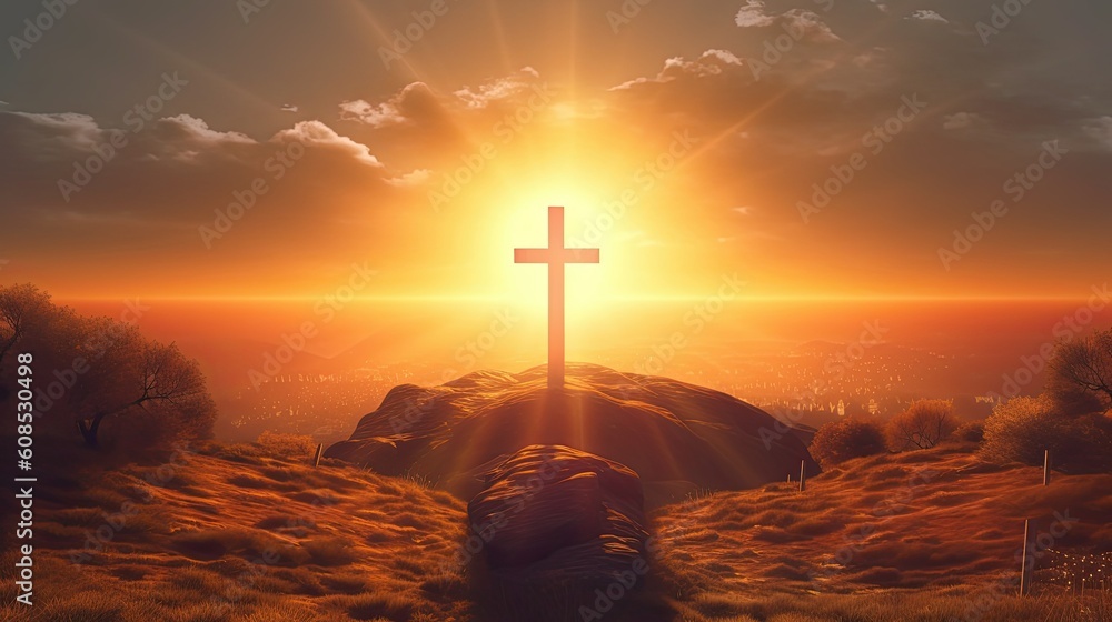 Beautiful Cross background for Christian churches, Holy spiritual faith ...