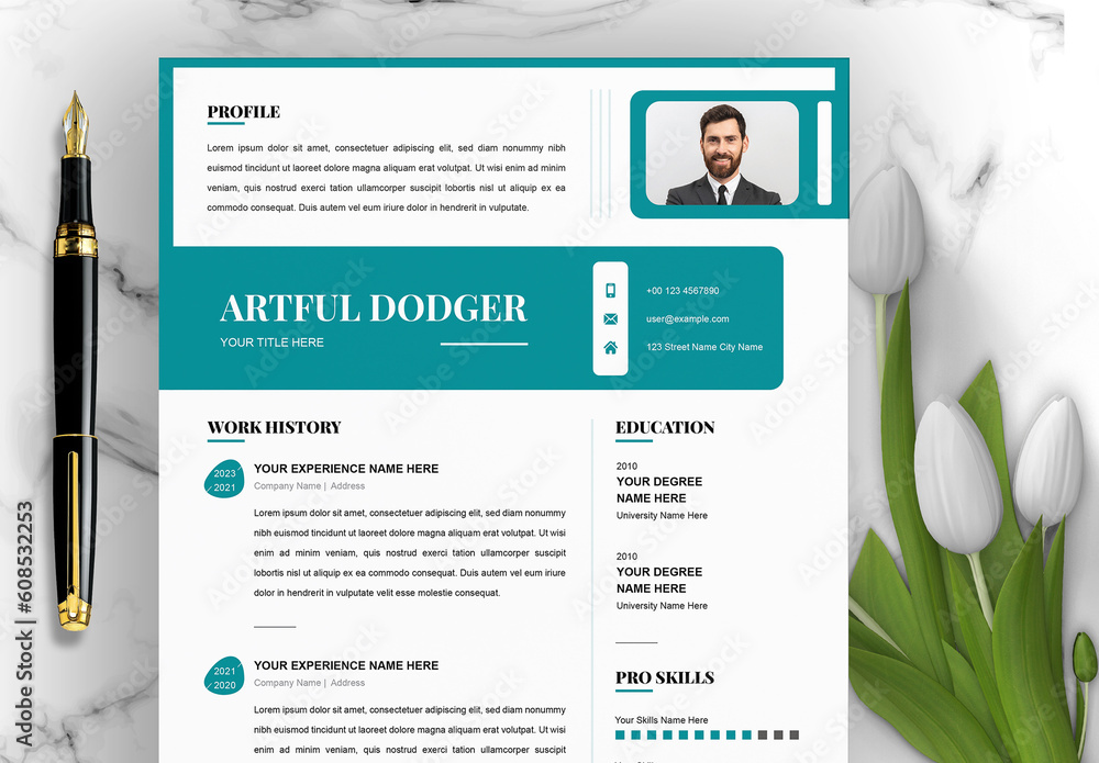CV Design Layout Template Stock Template | Adobe Stock