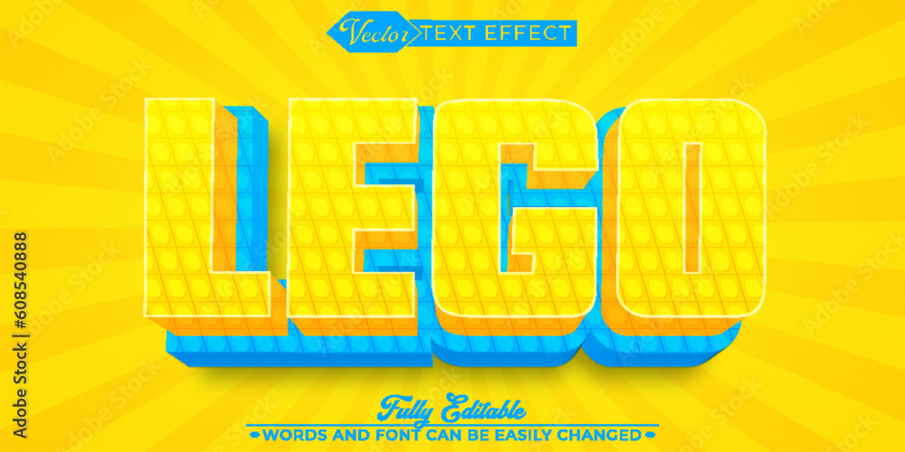 Cartoon blocks Game Vector Editable Text Effect Template Stock Vector ...