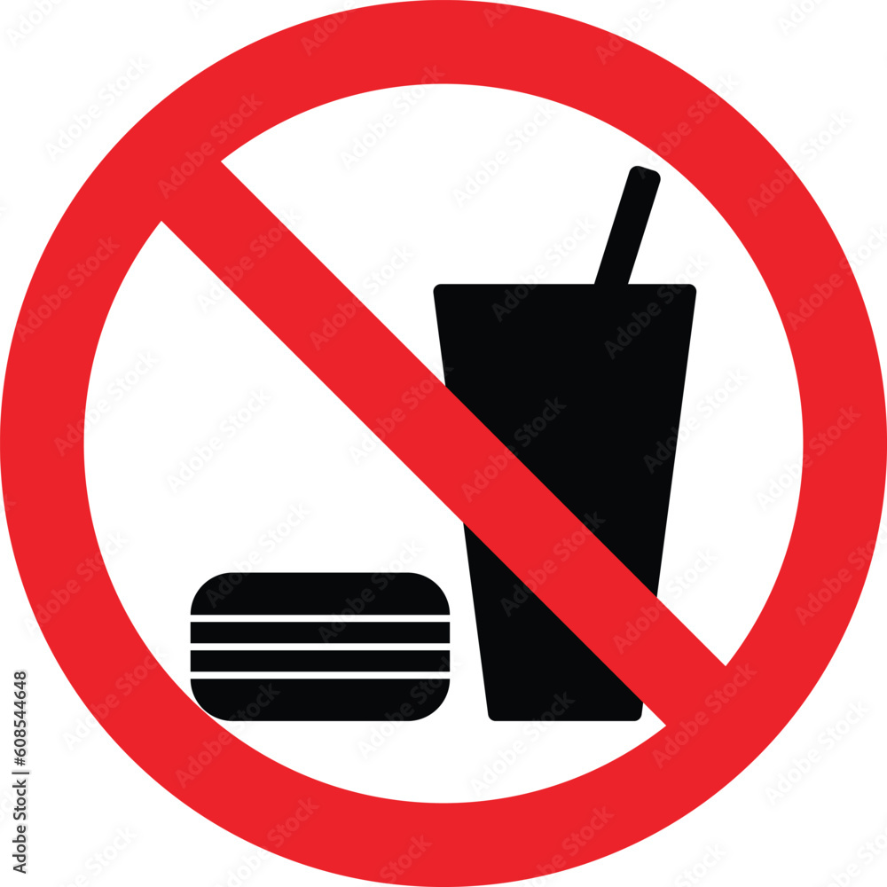 no food sign, no fast-food printable sticker Stock Vector | Adobe Stock