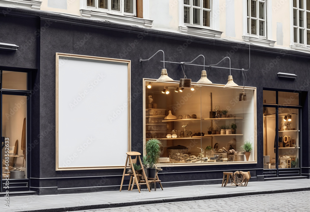 signboard mockup and template empty frame for logo or text on exterior ...