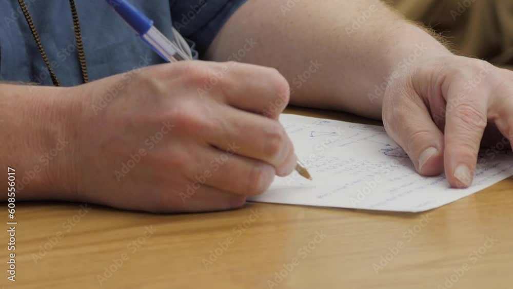 writing close up hands white caucasian inmate prisoner jail prison ...