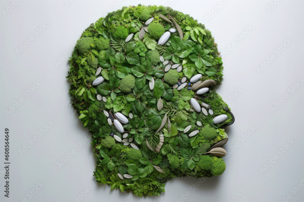 Abstract environment conservation leaves art style of green nature and ...