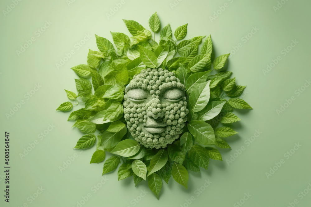 Abstract environment conservation leaves art style of green nature and ...
