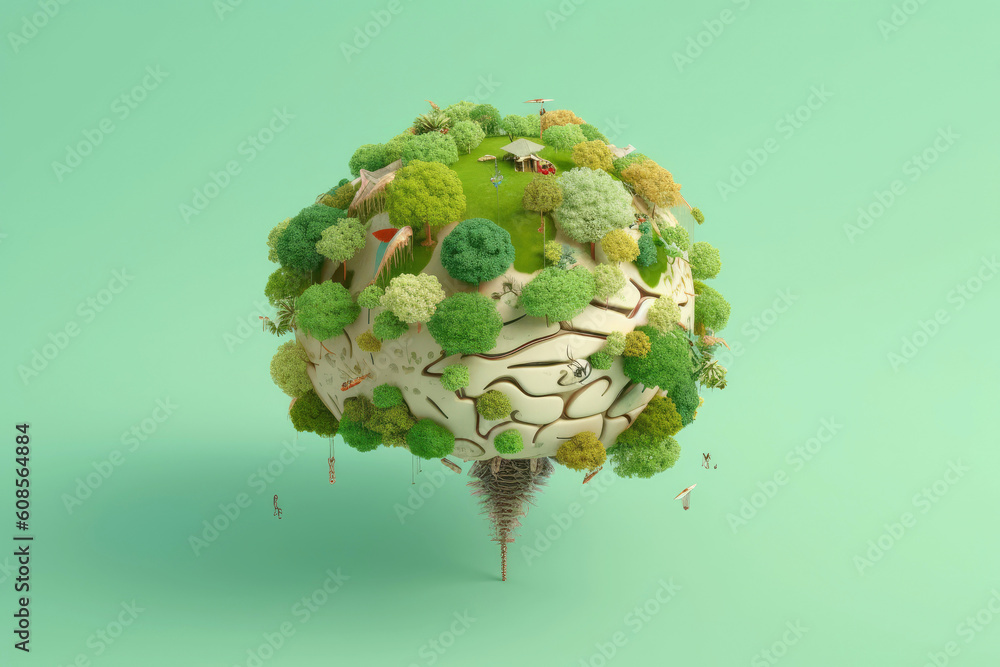 Abstract environment conservation leaves art style of green nature and ...