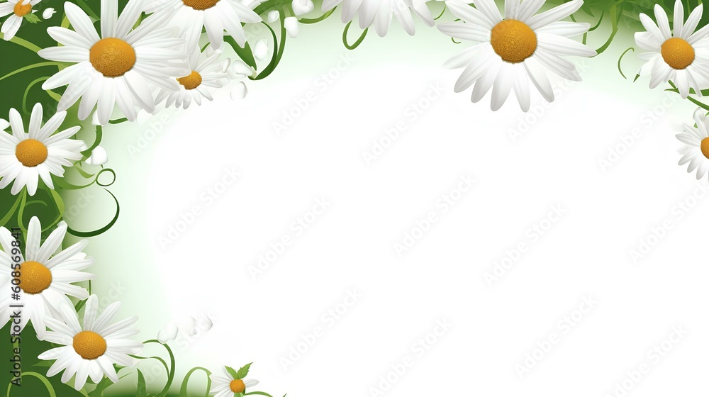 daisy chain, forming a corner frame with a large white space in the ...