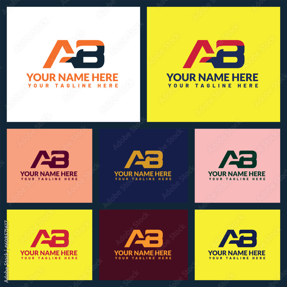 Ab letter logo or ab text logo and ab word logo design. Stock Vector ...