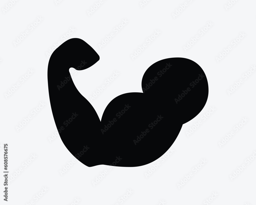 Bicep Icon. Arm Muscle Strong Muscular Bodybuilding Body Build Gym ...