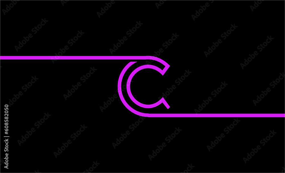 simple graphic design of the letter C with a line model that extends ...
