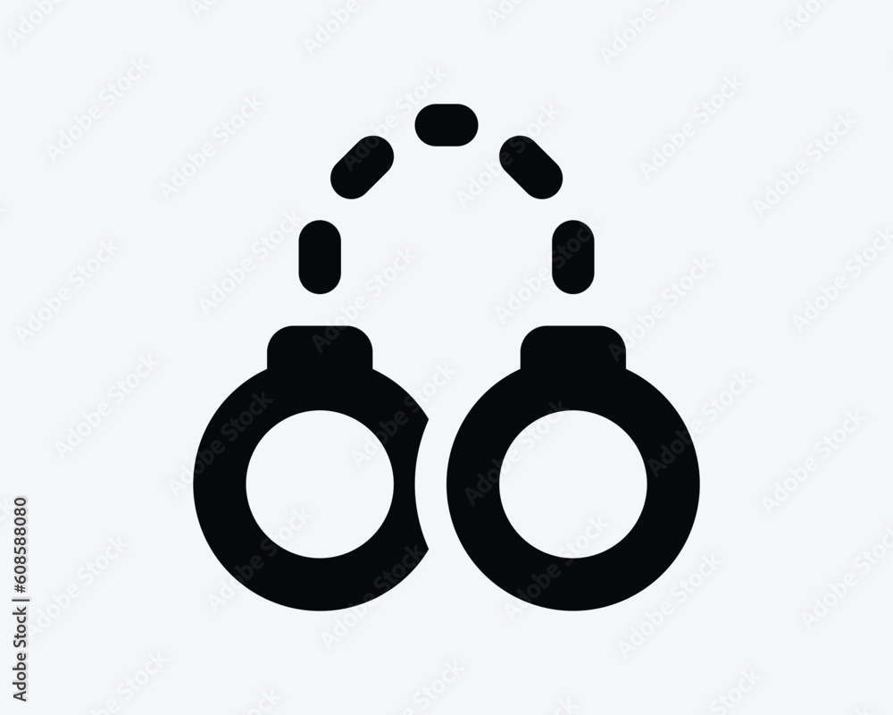 Handcuffs Chain Icon. Crime Criminal Police Law Justice Prisoner Arrest ...