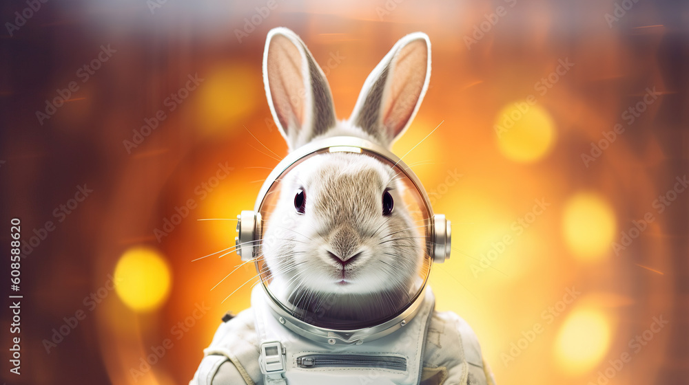 space, galaxy, rabbit in space suit with Ai Generated Stock Illustration | Adobe Stock