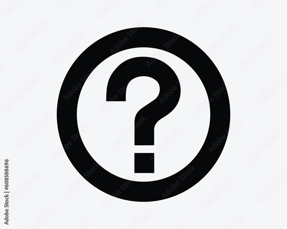 Round Question Mark Icon. Help FAQ Query Information Info Counter ...