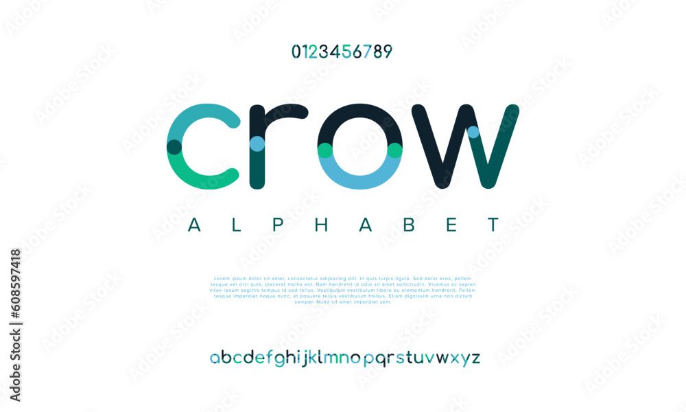 Vetor de Crow abstract digital technology logo font alphabet. Minimal ...