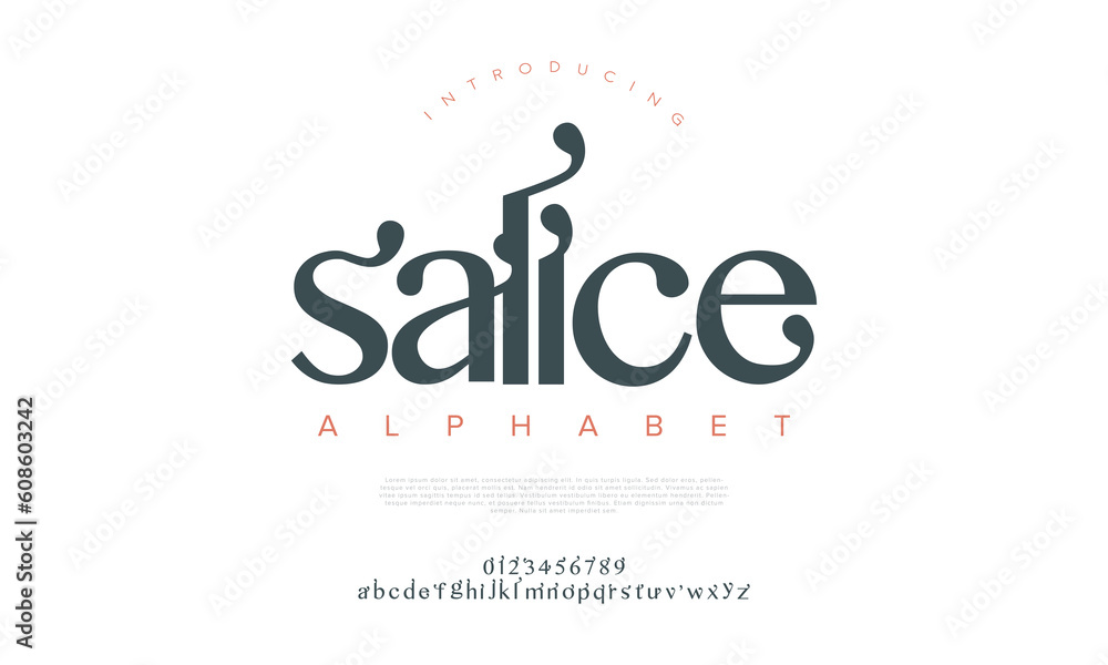 Vetor de Elegant luxury salice abstract wedding fashion logo font ...